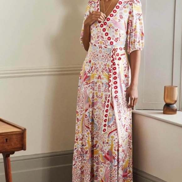Boden | Dresses | Boden Fixed Wrap Jersey Maxi Dress In Enchanted ...